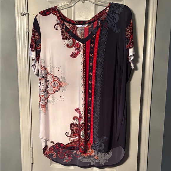 Nygard Collection | Tops | Nygard Mixed Print Blue And Red Paisley ...